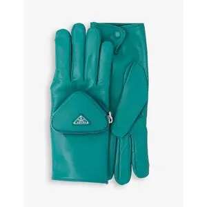Prada Prada Leather Gloves Peacock