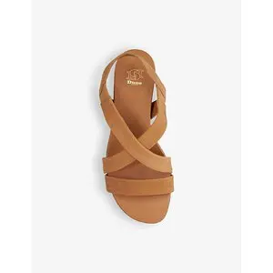 DUNE Landies Crossover-strap Suede Sandals - Camel-nubuck