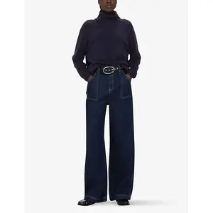 Whistles Relaxed Fit Cashmere Turtleneck Jumper - Navy