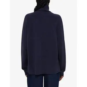 Whistles Relaxed Fit Cashmere Turtleneck Jumper - Navy