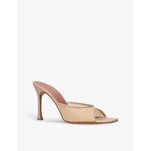 Amina Muaddi Alexa 95 Mesh Slippers