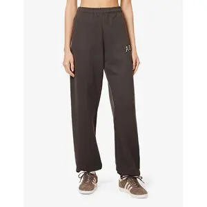ADANOLA Logo-embroidered Straight-leg Jogging Bottoms - Coffee Bean