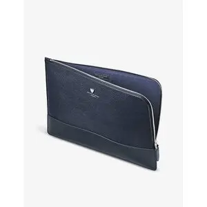 ASPINAL OF LONDON City Large Logo-embossed Leather Laptop Case