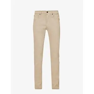 7 For All Mankind Brand-patch Regular-fit Stretch-denim Jeans - Beige