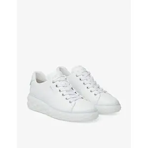 JIMMY CHOO Diamond Light Maxi Branded Leather Low-top Trainers - V White/white