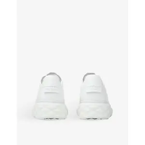 JIMMY CHOO Diamond Light Maxi Branded Leather Low-top Trainers - V White/white