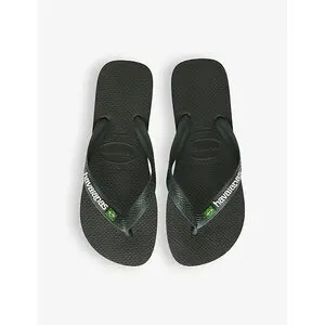Havaianas Brasil Logo-embossed Rubber Flip-flops - Green Olive