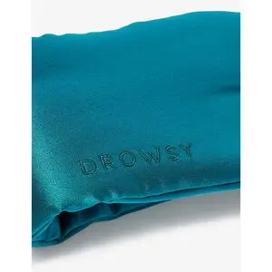 DROWSY SLEEP CO Brand-embroidered Padded Silk Sleep Mask - Green Sapphire