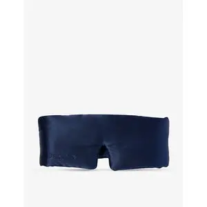 DROWSY SLEEP CO Brand-embroidered Padded Silk Sleep Mask Midnight Blue