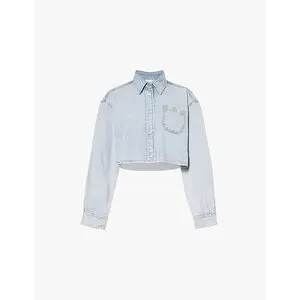 Givenchy Oversized-fit Cropped Denim Shirt