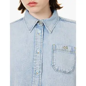 Givenchy Oversized-fit Cropped Denim Shirt