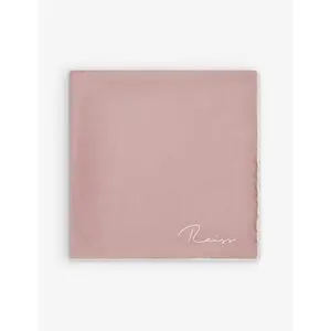 REISS Ceremony Logo-print Silk Pocket Square - Pink