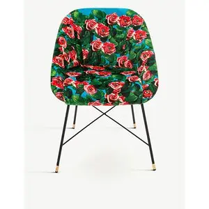 SELETTI Wears Toiletpaper Rose-print Velvet Chair 50cm X 60cm - One-color