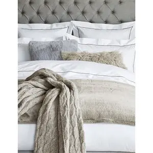THE WHITE COMPANY Savoy Cotton Duvet Cover - White/mink