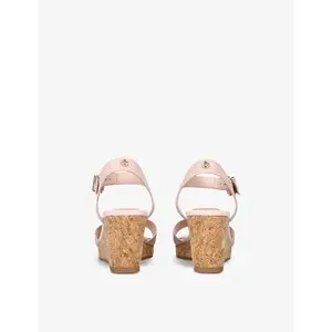 Carvela Stud-embellished Leather Wedge Sandals - Pink