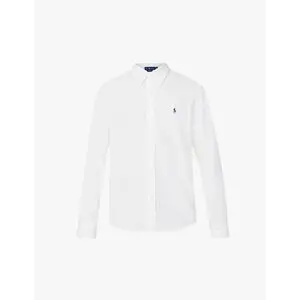 Polo Ralph Lauren Long-sleeved Logo-embroidered Slim-fit Cotton Shirt Xxl - White