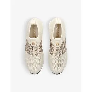 Carvela Janeiro 2 Crystal-embellished Knitted Trainers