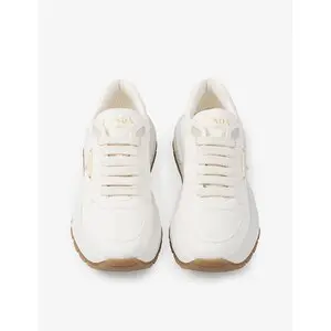 Prada Brand-plaque Leather Low-top Trainers - Neutral