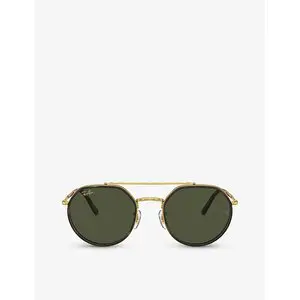 Ray-ban Irregular-frame Metal Sunglasses - Gold