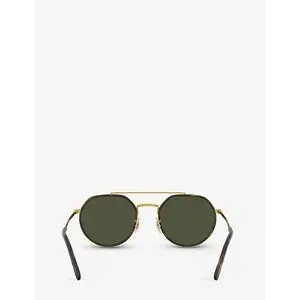 Ray-ban Irregular-frame Metal Sunglasses - Gold