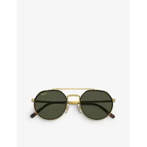 Ray-ban Irregular-frame Metal Sunglasses - Gold