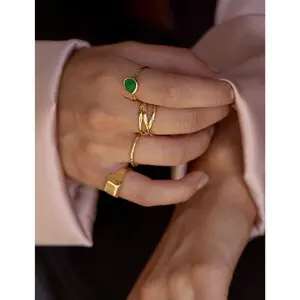 Monica Vinader Siren™ Gemstone 18ct Vermeil Ring With Onyx - Yellow Gold