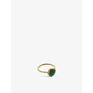 Monica Vinader Siren™ Gemstone 18ct Vermeil Ring With Onyx - Yellow Gold
