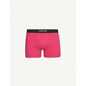 TOM FORD Logo-embroidered Cotton-blend Jersey Boxers Xl Fushia