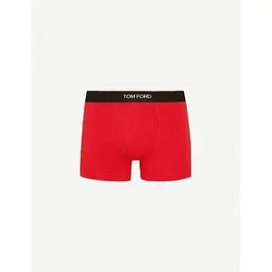 TOM FORD Logo-embroidered Cotton-blend Jersey Boxers S Red