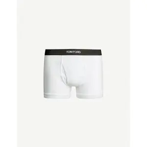 TOM FORD Logo-embroidered Cotton-blend Jersey Boxers - White