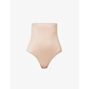 Spanx Shape™ Invisible High-waisted Stretch-woven Thong - Champagne Beige