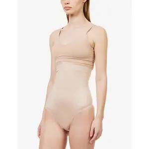 Spanx Shape™ Invisible High-waisted Stretch-woven Thong - Champagne Beige