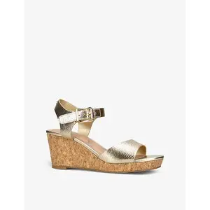 Carvela Stud-embellished Leather Wedge Sandals - Gold