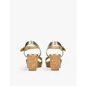 Carvela Stud-embellished Leather Wedge Sandals - Gold