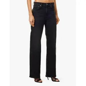 AGOLDE Straight-leg Mid-rise Cotton-blend Jeans - Hush (washed Black)