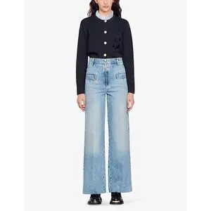 Sandro Oslo High-rise Wide-leg Jeans - Bleus