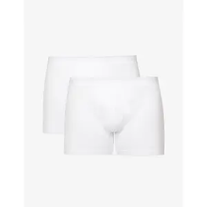 Falke Tonal Waistband Pack Of Two Stretch-cotton Boxers S White