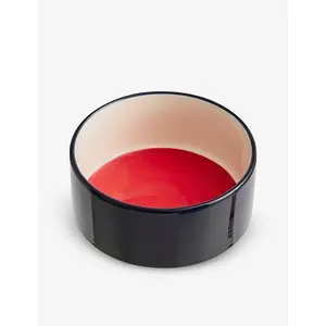HAY Colour-block Large Round Stoneware Dog Bowl 20.8cm X 7cm S Red And Blue