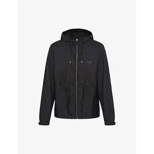 Prada Re-nylon Brand-plaque Nylon Hooded Jacket - Black