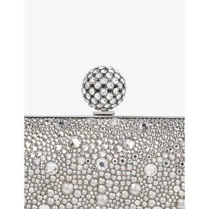 JIMMY CHOO Cloud Crystal-embellished Suede Clutch Bag - Nude/crystal