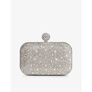 JIMMY CHOO Cloud Crystal-embellished Suede Clutch Bag - Nude/crystal