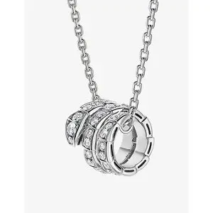 BVLGARI Serpenti Viper Diamond Pendant Necklace - White Gold