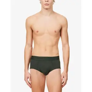 CHE Elasticated-waistband Pack Of Three Stretch-woven Briefs Xxl - Pine Green