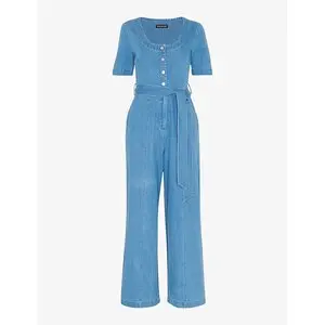 Whistles Freyja Denim Jumpsuit - Blue