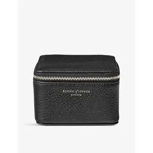 ASPINAL OF LONDON Logo-print Leather Watch And Ring Box - Black