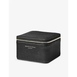 ASPINAL OF LONDON Logo-print Leather Watch And Ring Box - Black