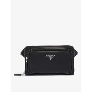 Prada Brand-plaque Saffiano-leather Cross-body Bag - Black