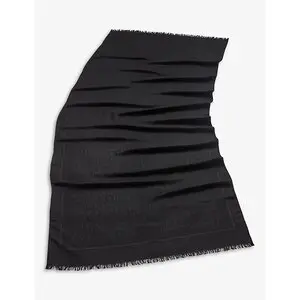 BVLGARI Lettere Maxi Brand-pattern Wool And Silk Stole 1 Size Black