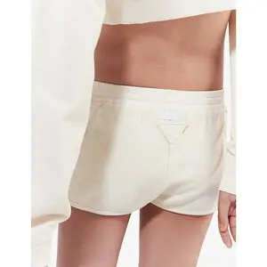 Prada Logo-embroidered Elasticated-waist Cotton-jersey Shorts