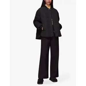 Whistles Diamond-quilted Polyester Coat - Black